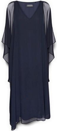 Elena Miro Femme, Robes, Bleu, Taille: 46 FR Long Georgette Dress