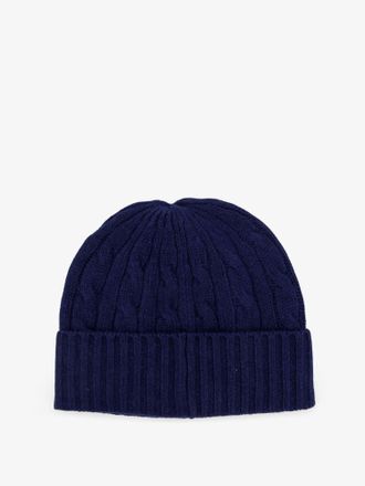 Polo Ralph Lauren Mens Beanie Hat Wool-Blend Blue