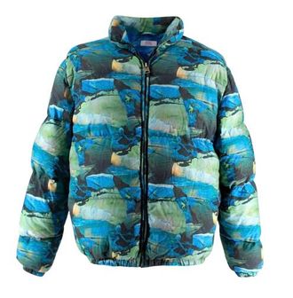 ERL Green/Blue Printed Quilted Puffer Jacket Size L