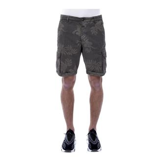 40weft Cargo Leinen Shorts mit Blattdruck - - Shorts - Herren - Gr&uuml;n - 3XL