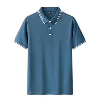Generico T-shirt type polo pour homme &agrave; manches courtes, t-shirt de golf avec boutons, chemise de tennis basique &agrave; manches courtes, chemise fonctionnelle pour 
