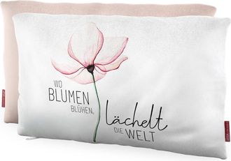 Lavida LaVida Kissen mit Bezug aus 100% Baumwolle, Motiv: Bl&uuml;te