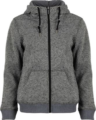 Roadsign Damen Fleecejacke mit Kapuze, Tunnelzug mit Perlendetails und Rippbund an den Saumenden grau, 2XL