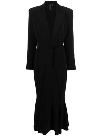 Norma Kamali robe longue &agrave; coupe &eacute;vas&eacute;e - Noir