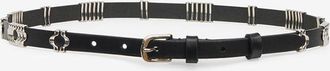 Isabel Marant Ceinture Odena En Cuir - Femme - Noir Et Argent&eacute; - Taille75 - Isabel Marant
