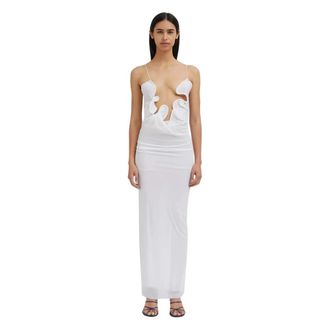 CHRISTOPHER ESBER Wei&szlig;e Maxikleid mit Wellenausschnitt - - Dresses - Damen - Wei&szlig; - S