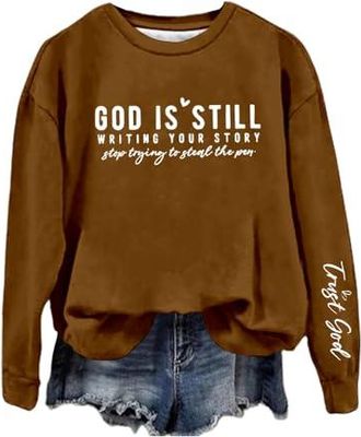 Generic Sweats &agrave; capuche pour femmes dhiver et dautomne 2025 avec lettre graphique, coupe ample, col rond, esth&eacute;tique, sweat &agrave; capuche tendance, personnalis&eacute;,