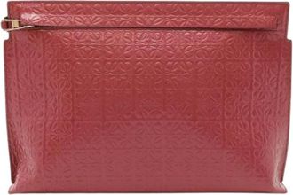 Loewe Pre-owned Repeat Anagram T Pouch - Femme - Pre-owned - Rose - Taille: ONE Size