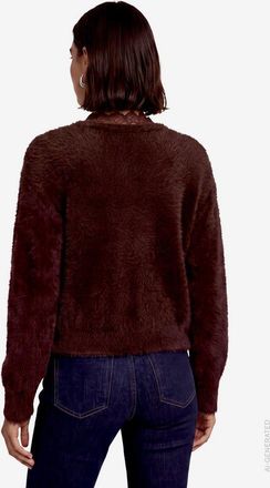 Zero Strickpullover Flauschige Strickjacke mit Spitze