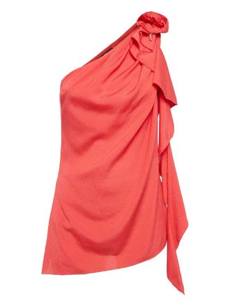 Elisabetta Franchi haut asymétrique pre-owned à une épaule - Rouge