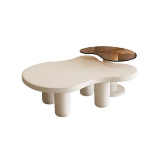 Generic Wolkenf&ouml;rmiger Couchtisch,Unregelm&auml;&szlig;iger Couchtisch, Modern Wohnzimmertisch in Wolkenform, Sofatisch Kaffeetisch Beistelltisch, Niedriger Design Tisch