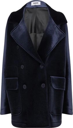 Alpha Studio Femme, Vestes, Bleu, Taille: 42 FR Peacoat en velours contrecoll&eacute;