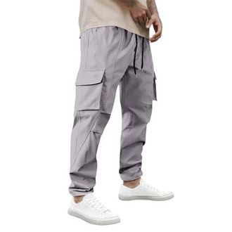 Generic Pantalon cargo pour homme, coupe ample, avec poches lat&eacute;rales et cordon de serrage &agrave; la taille, 2026, GY1., XXL
