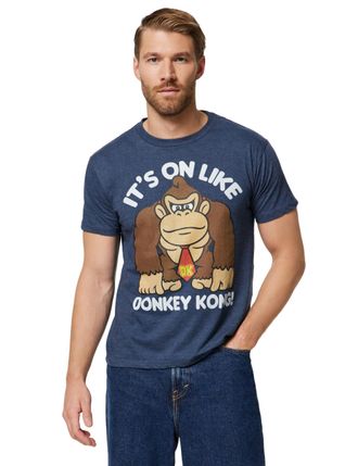 Nintendo Herren Faustpumpe T-Shirt, Navy Htr, 3X-Gro&szlig;