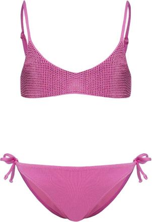 MC2 Saint Barth Femme, Maillots de bain, Rose, Taille: 42 FR Bikini Bandeau avec Strass