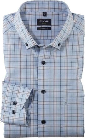 Olymp Checked Shirt - - Shirts - Herren - Blau - M