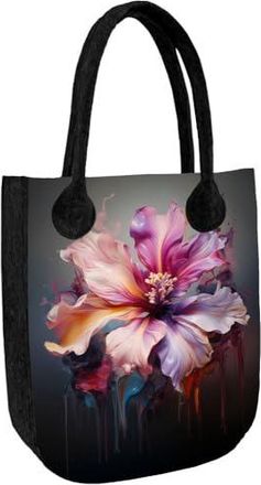Bertoni Bertoni ARCO Design Sac en feutre pour femme Anthracite avec imprimé « Maura » - Sac à main en feutre avec fermeture éclair Convient pour A4 jusquà 10