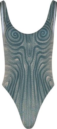 Jean Paul Gaultier Badeanzug mit Spiral-Print - Blau
