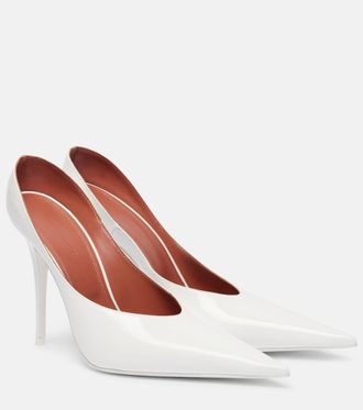 Amina Muaddi Escarpins Anok 105 en cuir verni