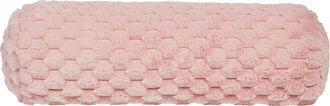 Beliani Dekokissen Felloptik rosa 22 x 60 cm plissiert lang modern Nackenrolle Linden