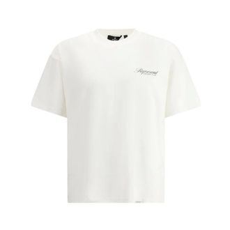 Represent Represent, Homme, Tops, Blanc, Taille: L T-shirt Monochrome en Coton avec Monogramme Iconique