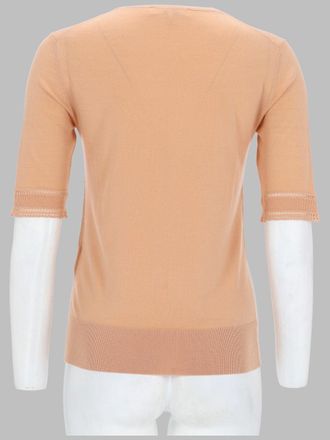 Chlo&eacute; Wool Short-Sleeve Pullover Sweater - Pink