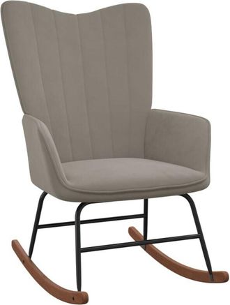 vidaXL Chaise &agrave; bascule Gris clair Velours Vidaxl