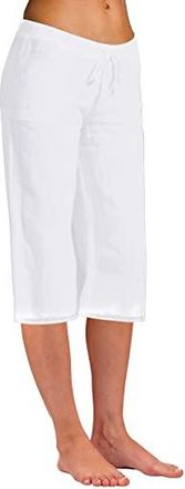 Generic Pantacourt d&eacute;t&eacute; pour femme - Taille haute - Pantalon court en lin - L&eacute;ger et respirant - Pantalon d&eacute;t&eacute; baggy droit - Pantalon de loisirs - Pantalon la