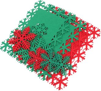 PartyKindom 12stücke Filz-tischsets Als Wärmedämmmatten Für Becheruntersetzer Weihnachtsartikel Und Tischdeckchen