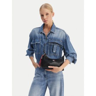 Tommy Jeans Handtasche Tommy Jeans Tjw City Charm Shoulder Bag AW0AW18458 Schwarz