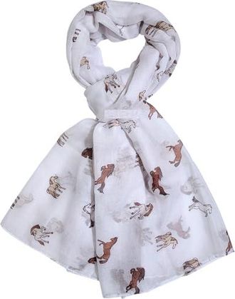 GFM &Eacute;charpe imprim&eacute; cheval ou licorne,.Hs-004-sfd-white, 95