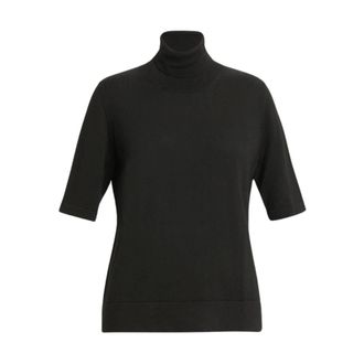 Marina Rinaldi Femme, Pulls, Noir, Taille: 40 FR Pull Polo en Tricot Intemporel et Élégant