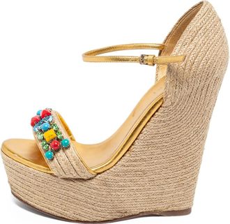 Gucci Strassverzierte Espadrilles 160mm - Nude
