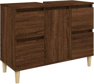 vidaXL Waschbeckenunterschrank Braun Eichen-Optik 80x33x60 cm Vidaxl