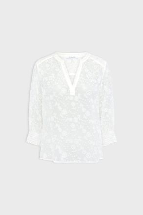 Gerard Darel Blouse &agrave; fleurs en jacquard - CALLYS - Ecru