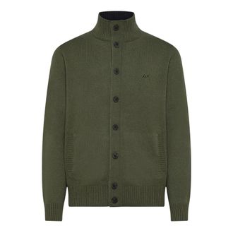 Sun 68 Cardigan Boutons Laine Chaude - Homme - Pulls - Vert - Taille: XL