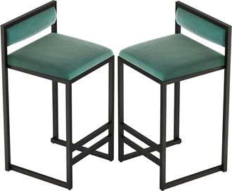 Generic Barhocker, gepolsterte Tresenst&uuml;hle, 2er-Set, moderner K&uuml;chenhocker mit niedriger R&uuml;ckenlehne, einfache Montage