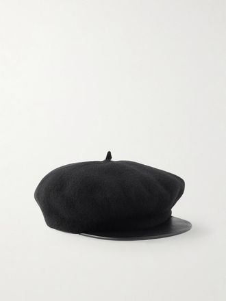 Valentino Garavani Casquette En Laine &Agrave; Finitions En Cuir Et &Agrave; Ornement - Noir
