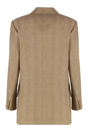 Max Mara Womens Gerla Linen Jacket Saddle Brown Blazers