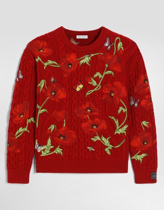 Dolce & Gabbana Pullover Aus Schurwolle - Frau Collection Rot 4 Years
