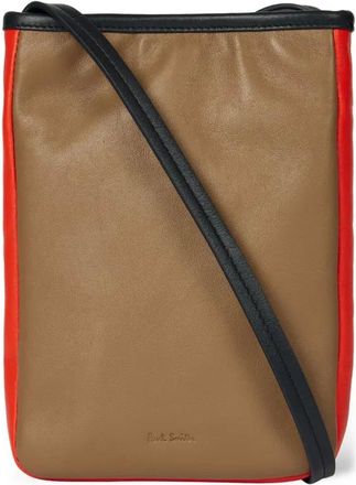 Paul Smith Clutch in Colour-Block-Optik - Braun