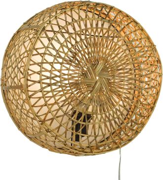 Guru Shop Wandlampe/Wandleuchte, in Bali Handgefertigt aus Naturmaterial, Rattan - Modell Maumere, 35x35x14 cm