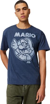 Nintendo Herren So Mario T-Shirt, Marineblau, meliert, XX-Large