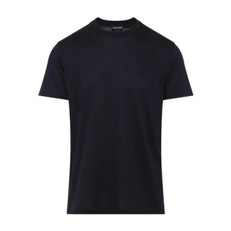 Giorgio Armani T-shirt en soie - Homme - Tops - Bleu - Taille: L