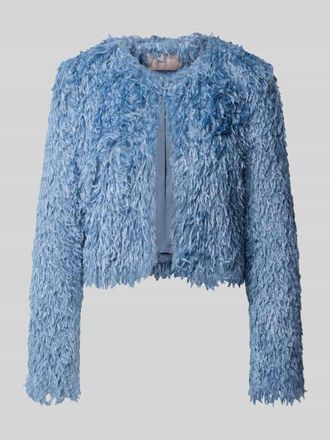 Christian Berg Cropped Jacke mit Federn