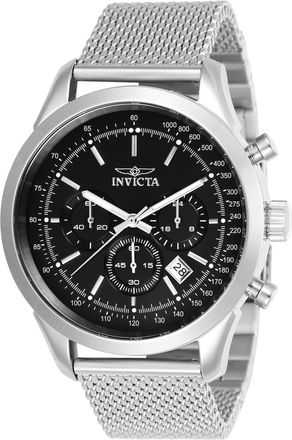 Invicta Speedway 24208 Herren Uhr - Quartz Bewegung - Edelstahl mit schwarzem Zifferblatt - 45 mm