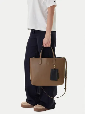 Tommy Hilfiger Handtasche Th Icon Satchel AW0AW18122 Braun