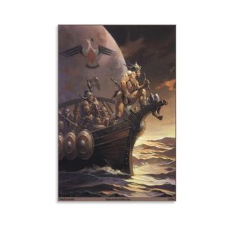 Generic Kane on The Golden Sea von Frazetta, Frank Posterdruck für Teenager, Jungenzimmer, Wandkunst, Leinwandbild, 40 x 60 cm