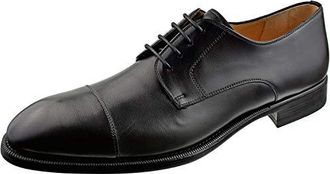 Magnanni Chaussures à lacets pour homme en cuir lisse noir 23309, Noir, 45.5 EU