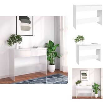 vidaXL Konsolentisch Wei&szlig; 100x35x76,5 cm Holzwerkstoff - Konsolentisch - Flurtisch - Beistelltisch - Wei&szlig;er Tisch - Holzm&ouml;bel